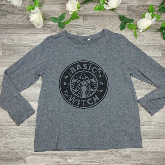 Tops | Basic Witch Starbucks Logo Halloween Season Long Sleeve Tee | Poshmark